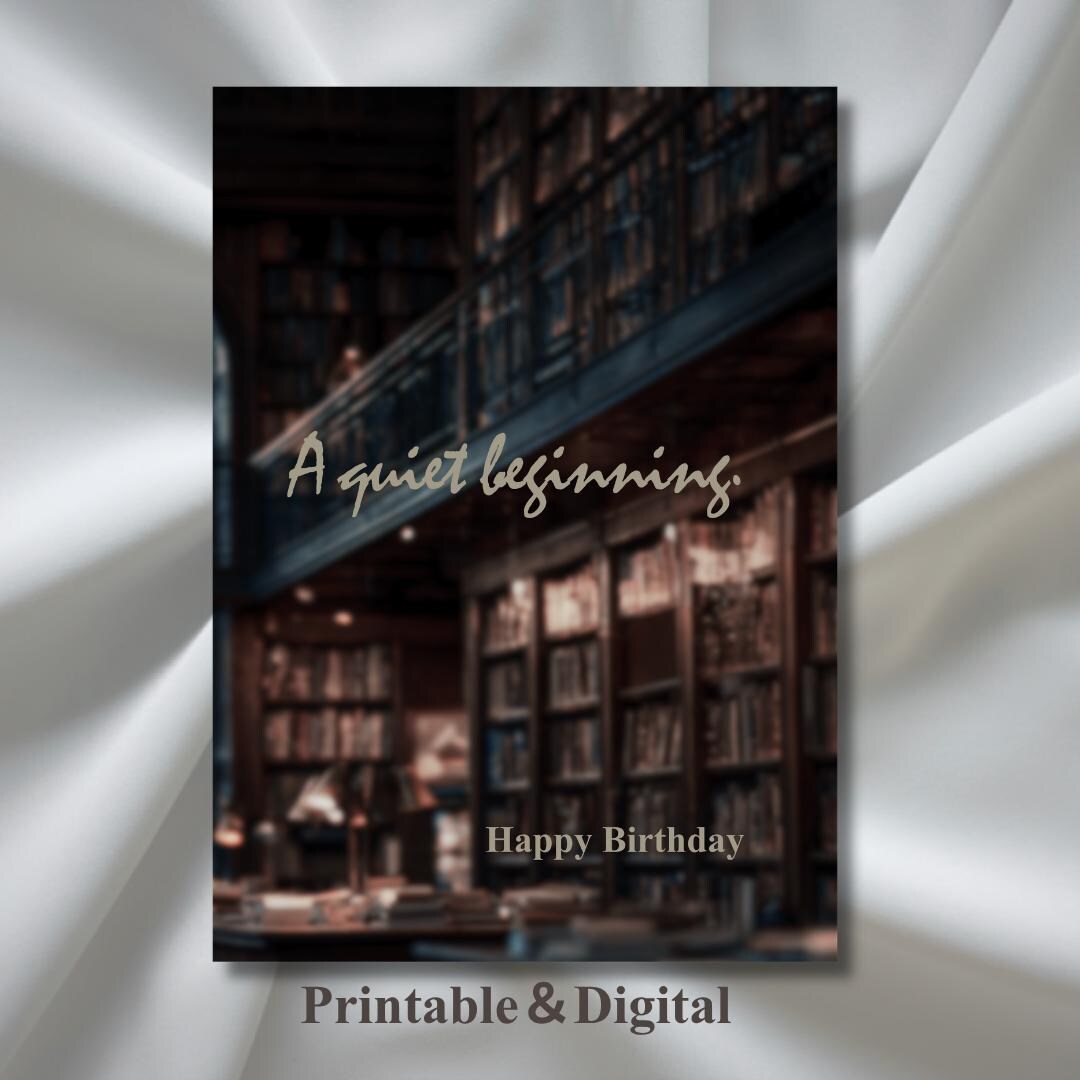 Dark Academia Birthday Card | Printable and Digital｜instant Download - Etsy