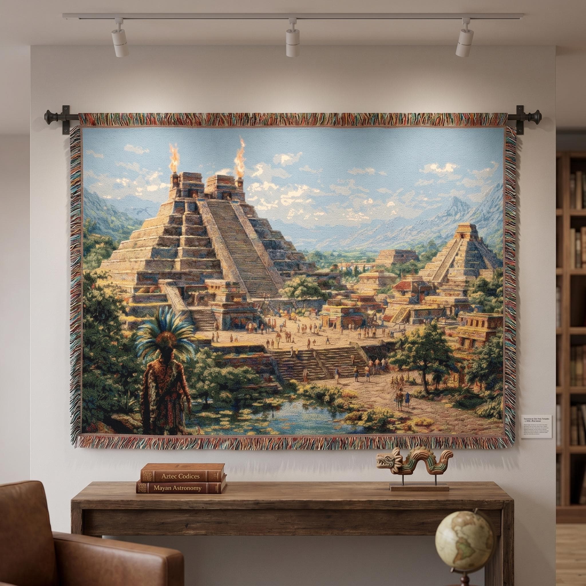 Aztec Mayan Pyramid Tapestry Wall Hanging Ancient Civilization Wall Art ...