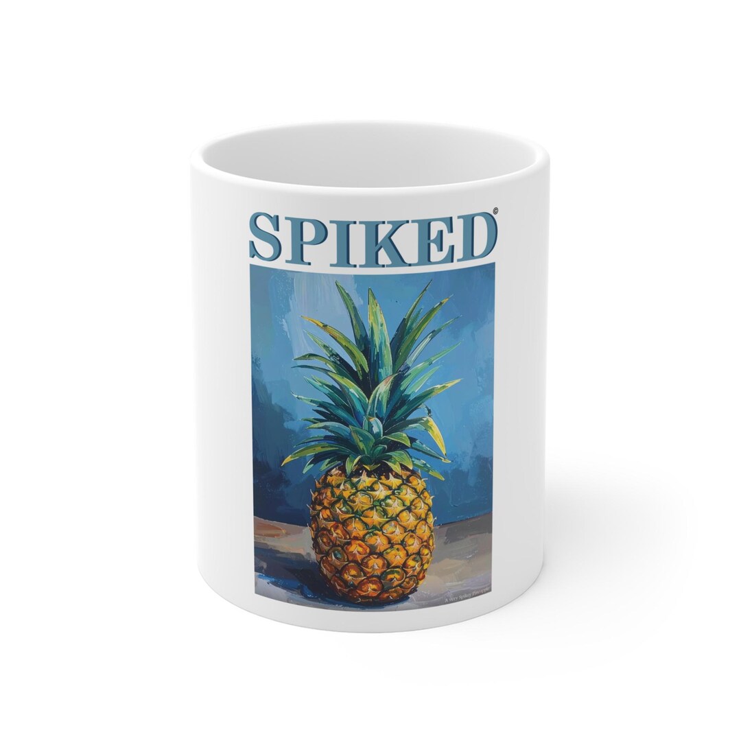 Pineapple Mug With Spiked Typography Oil-painted Ceramic Coffee Tea Hot ...