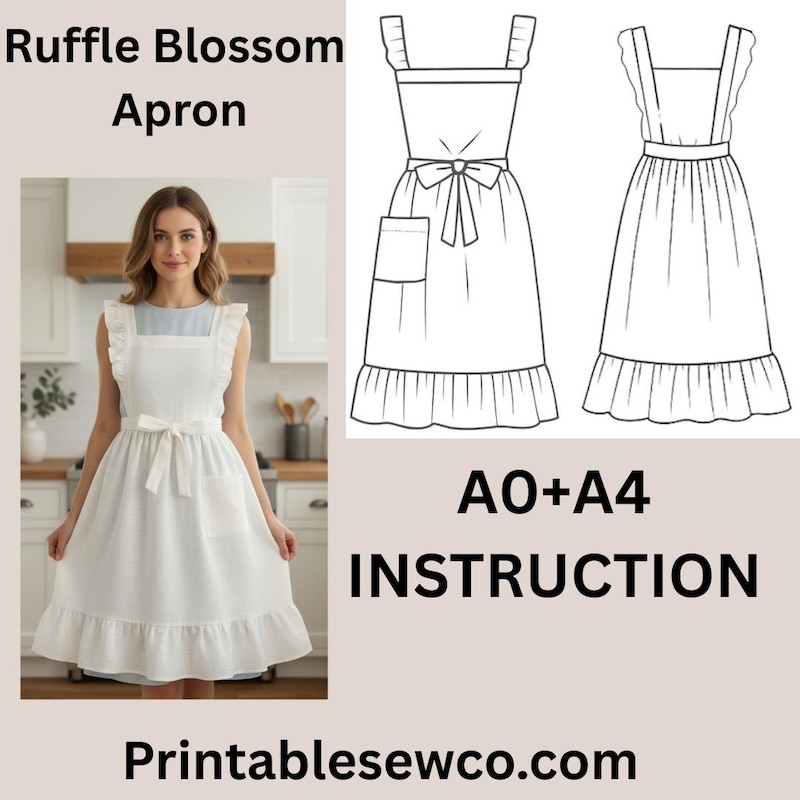 Ruffled Apron Pdf - Etsy UK