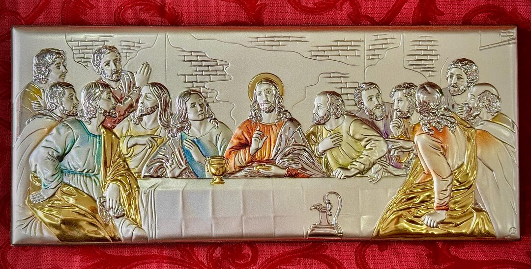 Greek Last Supper Silver Icon • Mystical Supper Wall Art • Orthodox and ...