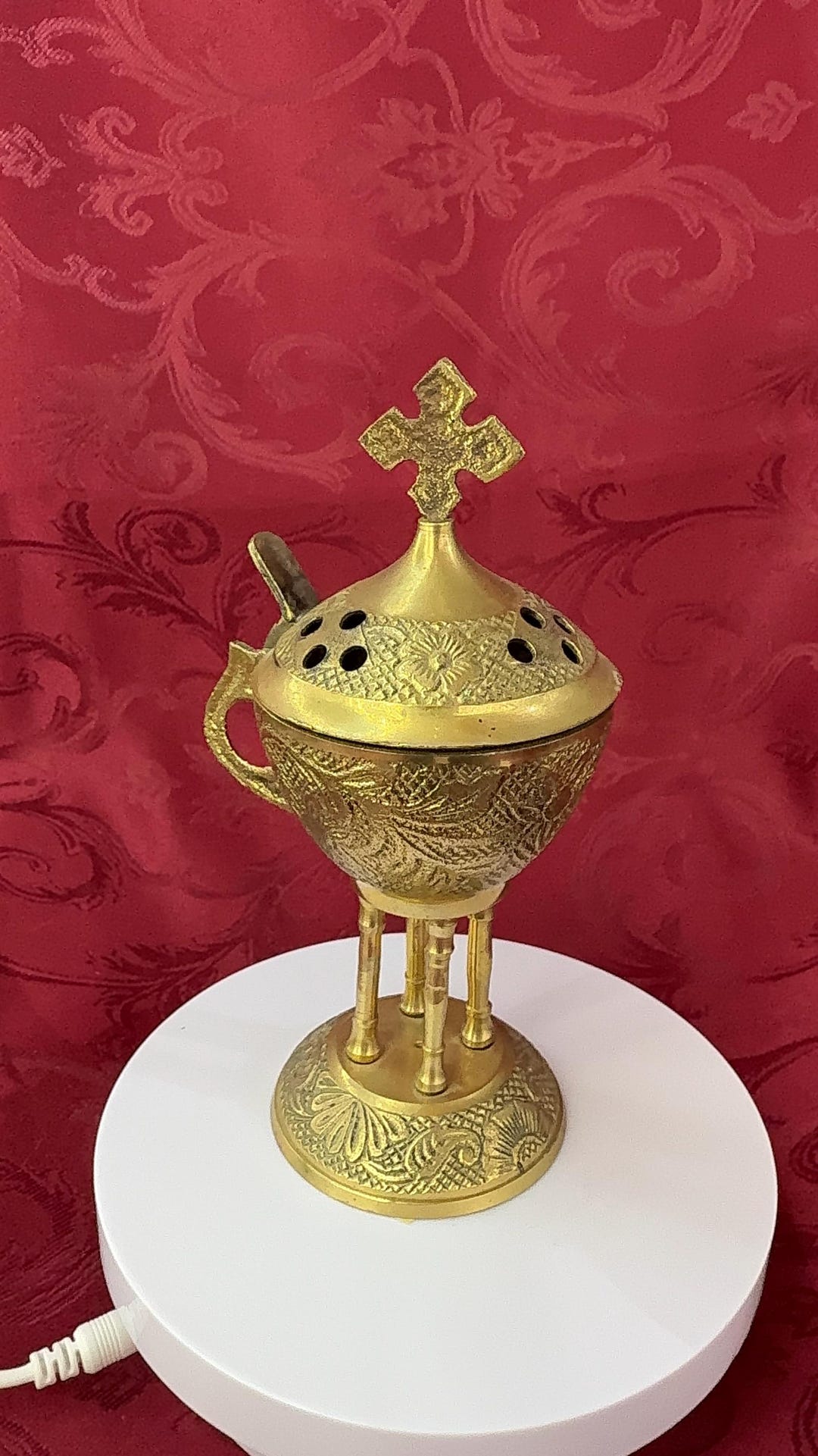Handmade Brass Orthodox Incense Burner – Vintage Charcoal Censer for ...