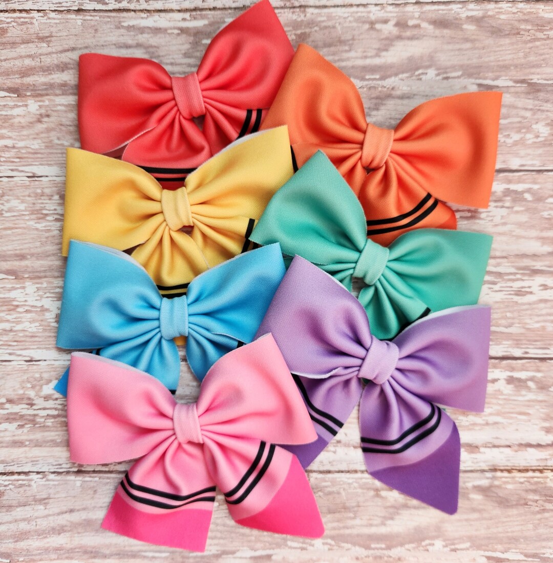 Crayon Bow, Back to School Bow, Sailor Bow, Hair Clip, Headband, First ...