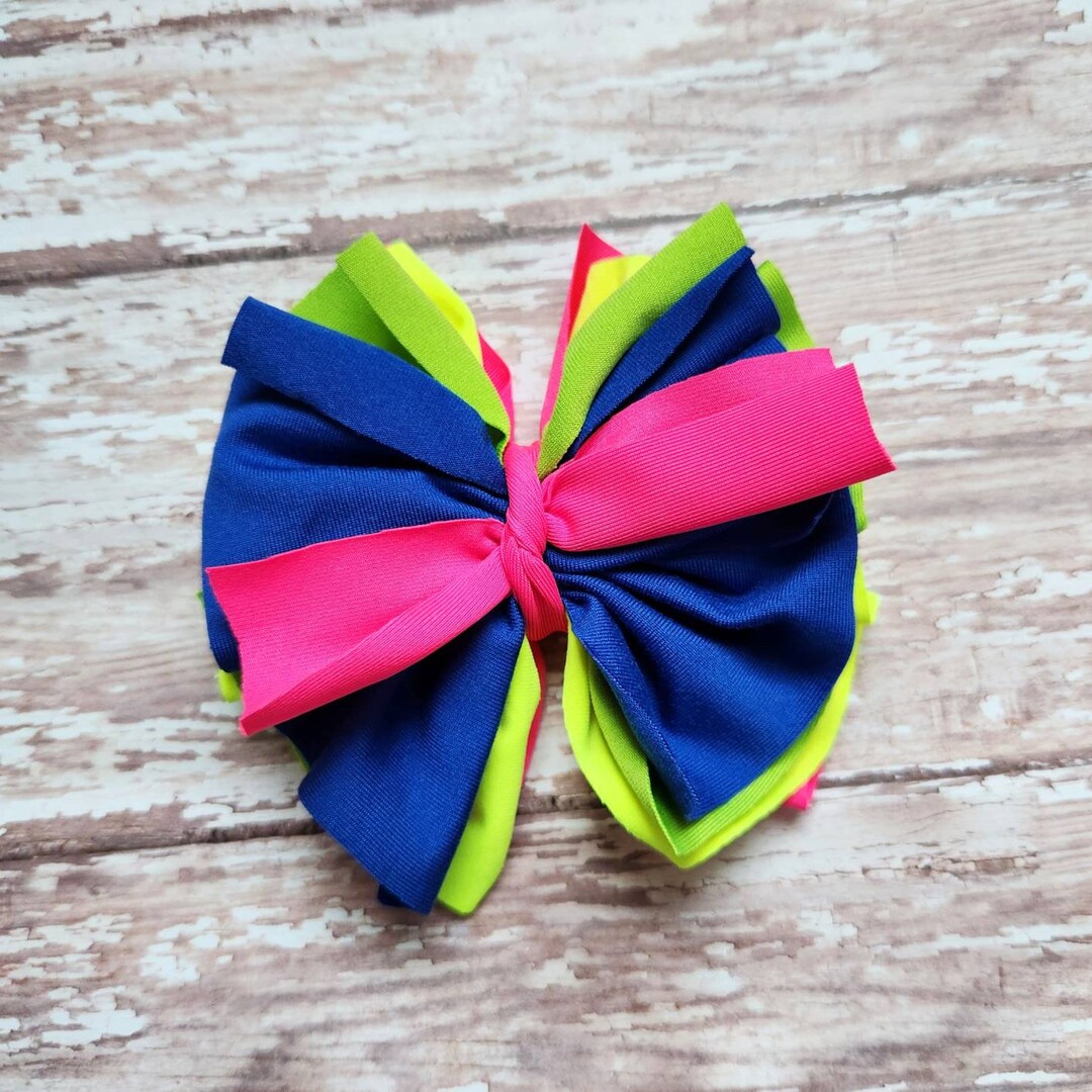 Neon Bows, Shredded Piggies, Swim Bow, Hair Clip, Birthday Gift for ...