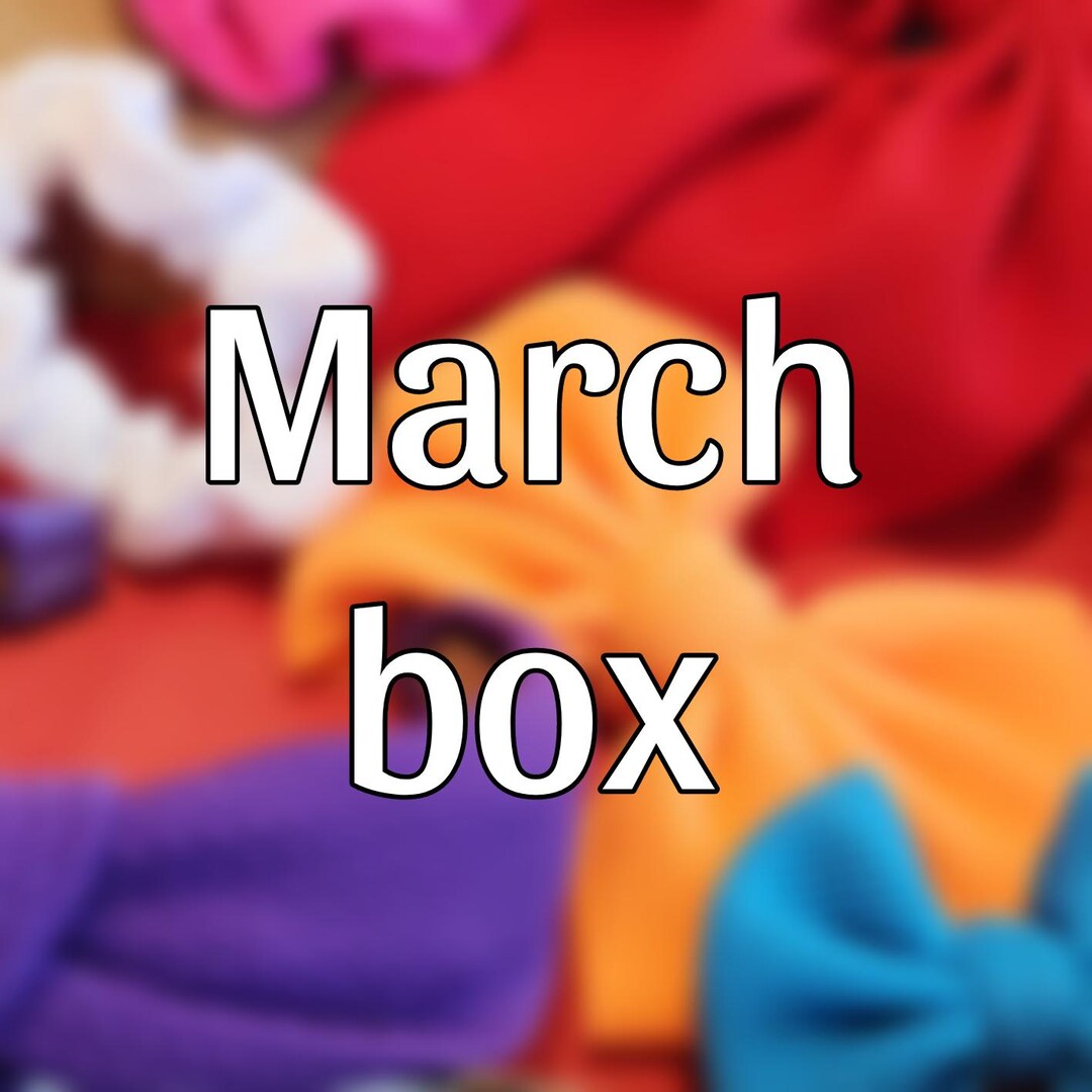 March Monthly Bow Box, Monthly Scrunchies Box, Hair Accessories ...