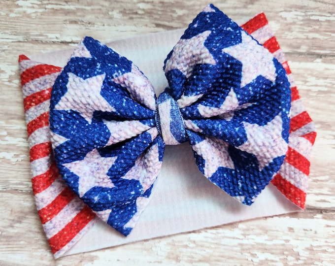 4TH OF JULY Messy Head Wrap Shredded, XL Huge Baby Head Wrap, Big ...