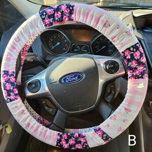 Patchwork Steering Wheel Cover, Faux Quilt Design, Car Accessories ...