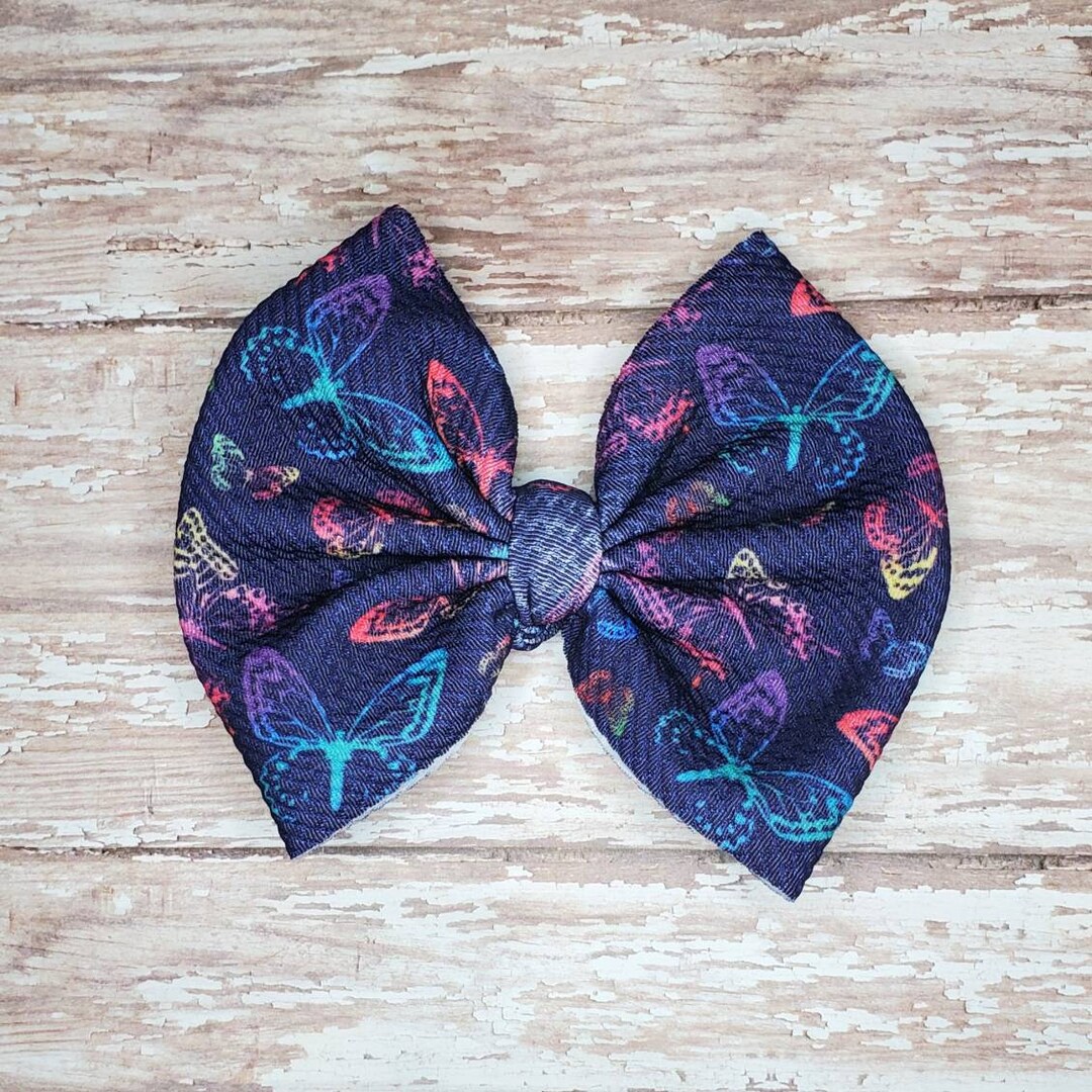 Butterfly Bow, Navy Bow, Hair Accessories, Gift for Girl, Gift for Her ...