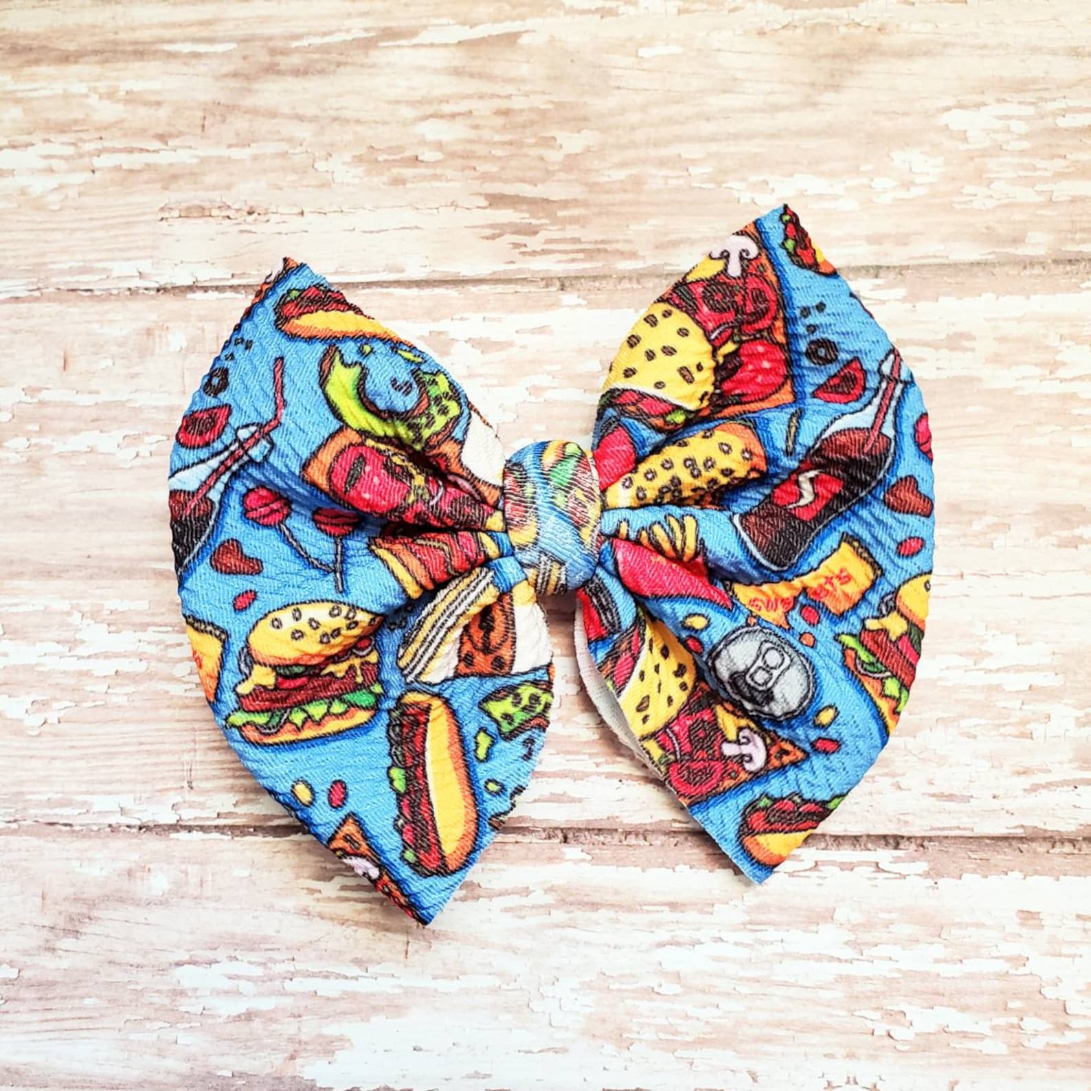 Pizza Bow, Hamburger Bow, French Fries Bow, Clip, Headband, Gift for ...