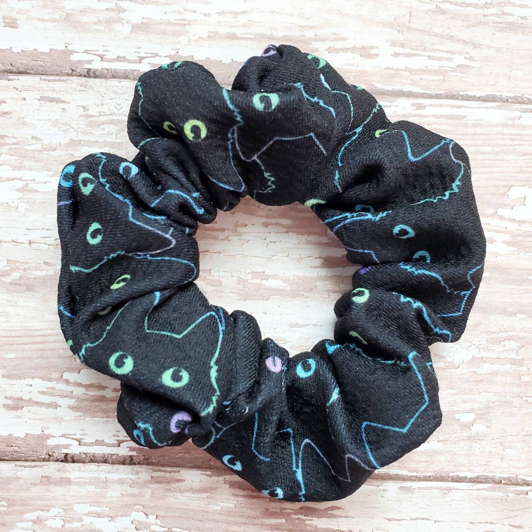 Black Cat Scrunchies, Halloween Scrunchies, Spooky Scrunchies, Fall ...