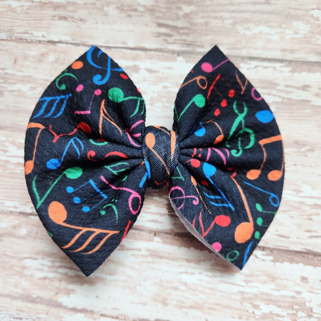 Music Bow, Music Note Bow, Hair Clip, Headband, Hair Accessories, Back ...