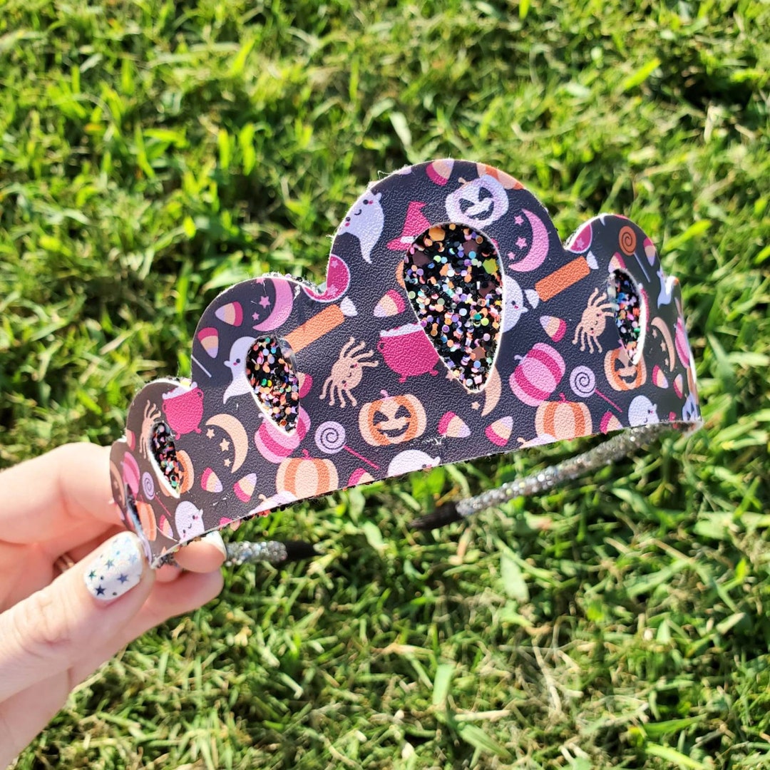 Pumpkin Tiara, Glow in the Dark Crown, Halloween Crown, Glitter ...