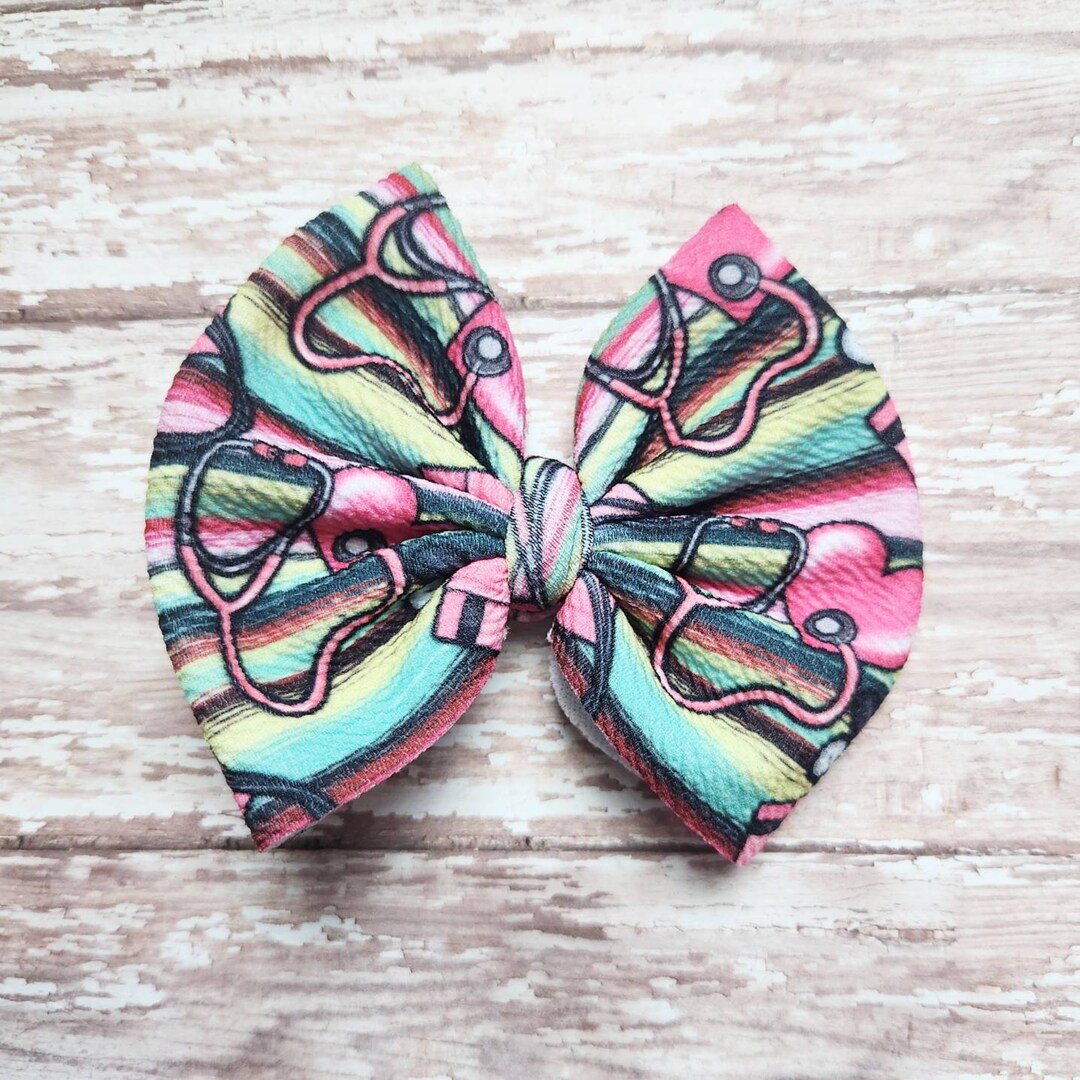 Nurse Bow, Stethoscope Bow, Medical Bow, Heart Bow, Hair Accessories ...