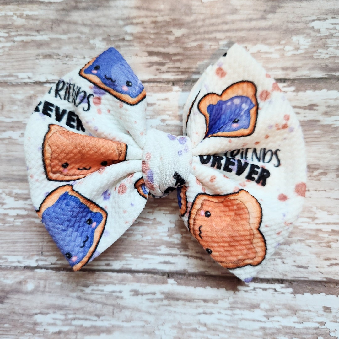 Peanut Butter and Jelly Bow, Best Friend Bow, Hair Clip, Headband, Back ...