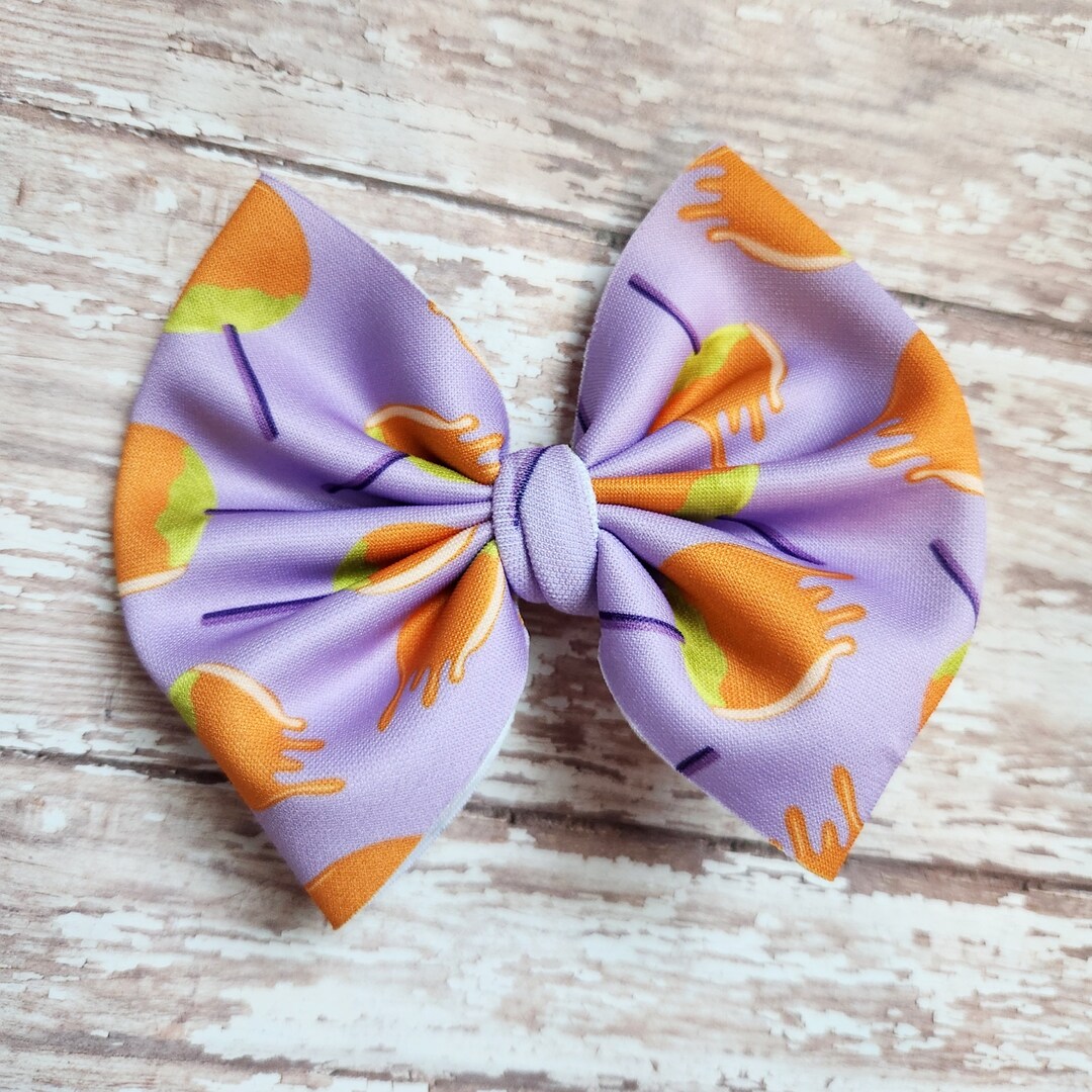 Caramel Apple Bow, Candy Apple Bow, Purple Bow, Hair Clip, Headband ...