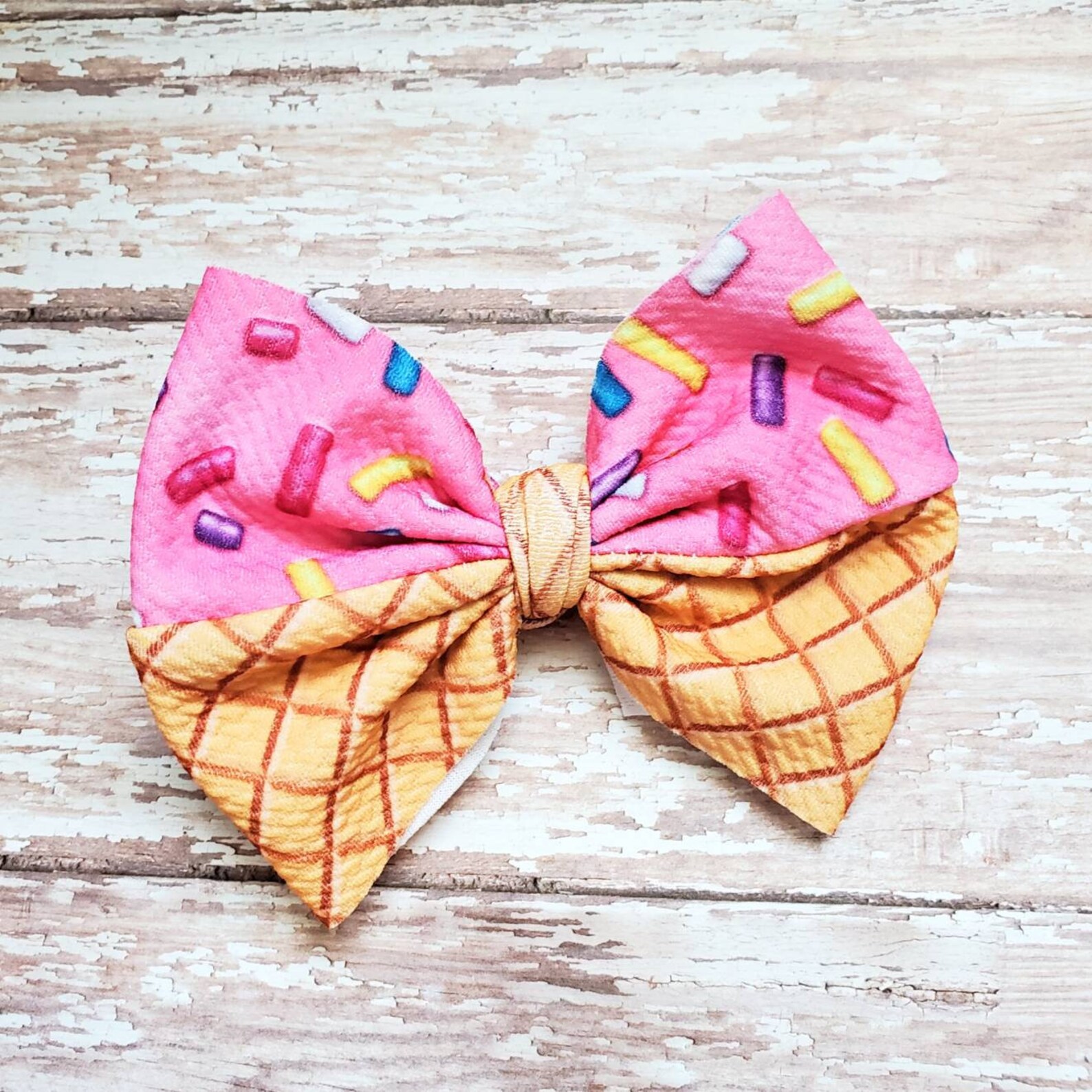 Ice Cream Bow Pink Bow Blue Bow Sprinkles Bow Clip - Etsy