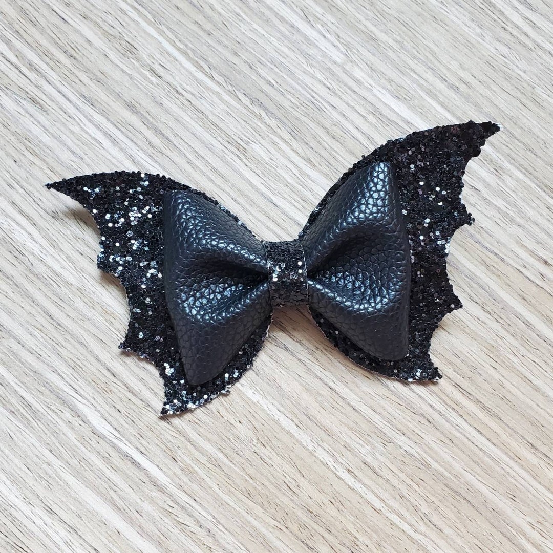 Bat Bow, Piggies, Faux Leather Bows, Glitter Bow, Fall Bows, Halloween ...