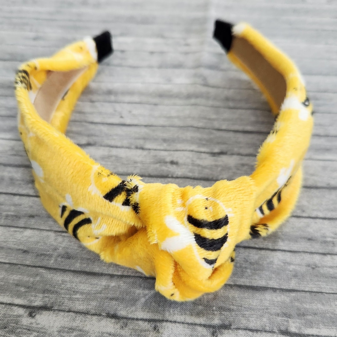 Bee Headband, Plush Headband, Adult Headbands, Knot Headband, Hair ...