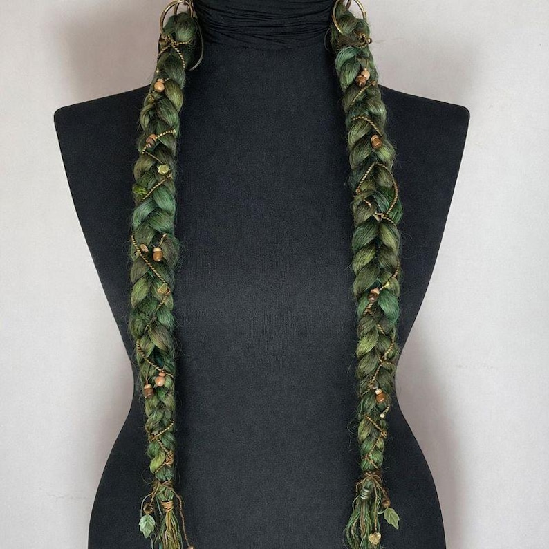 2pcs Enchanted Forest Dual Braid Set in Mossy Green Tones With Vine ...