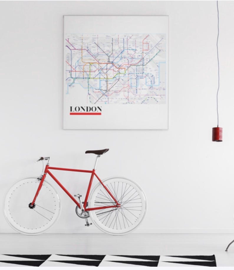 Colorful London Tube Map Art – 4:3 Ratio (digital Download) - Etsy