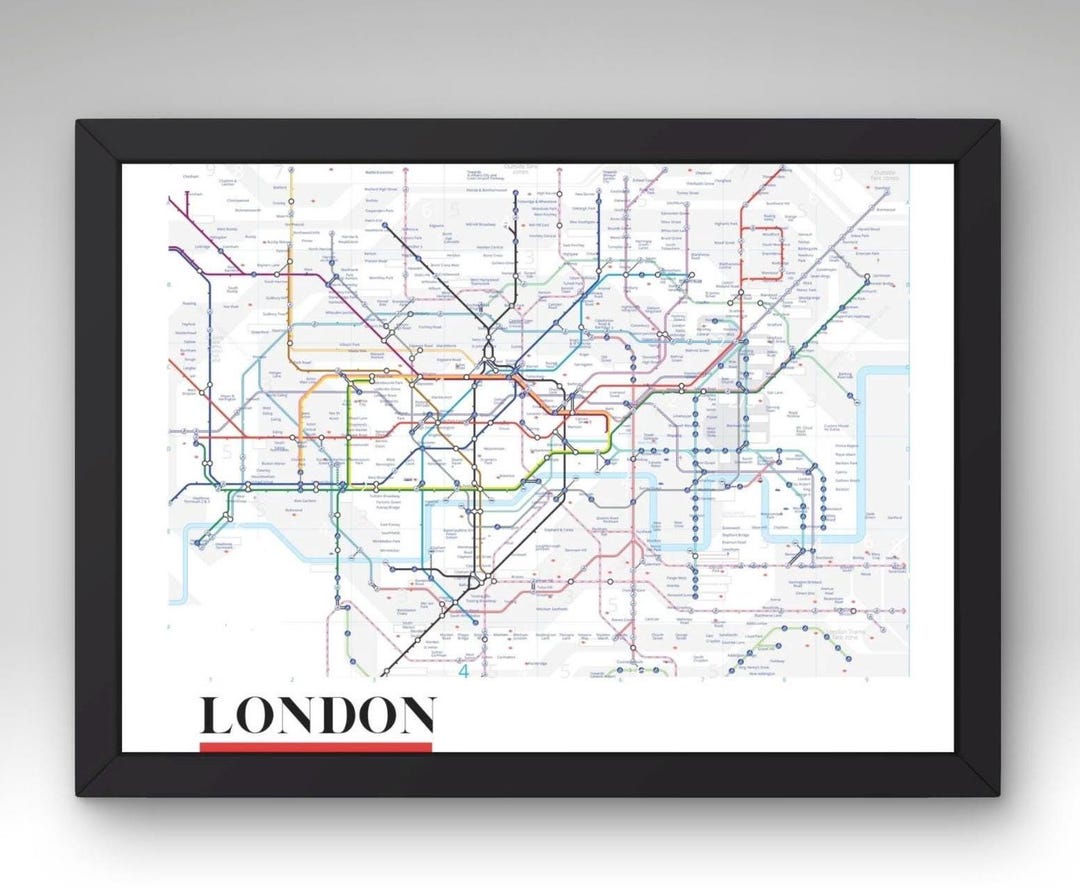 Colorful London Tube Map Art – 4:3 Ratio (digital Download) - Etsy