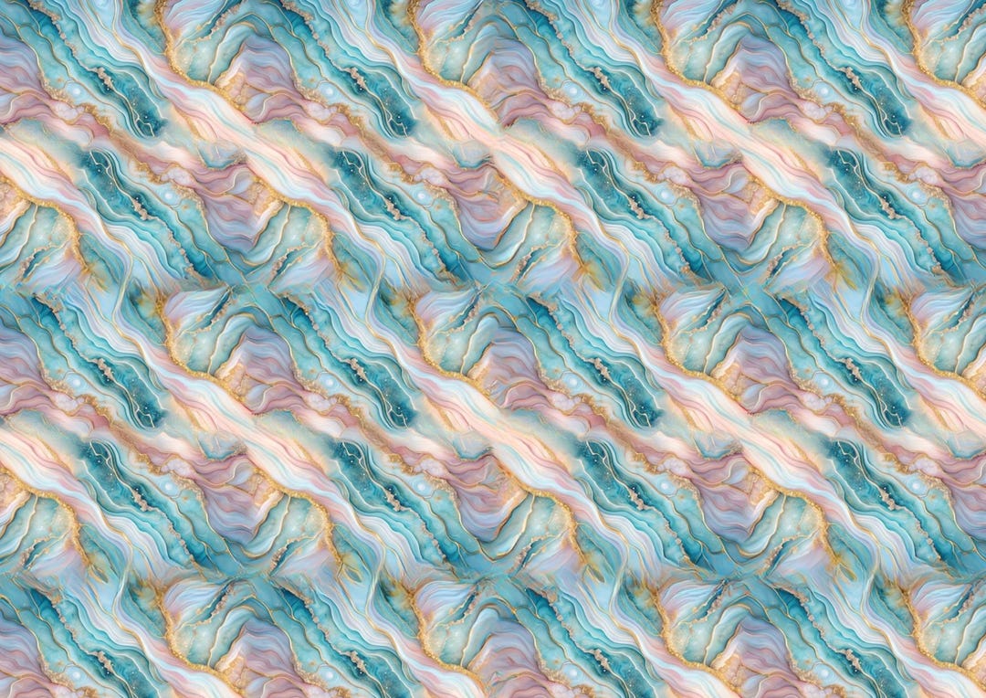 Marbled Rice Paper, Marble Decoupage Paper, Blue, Pink and Gold ...
