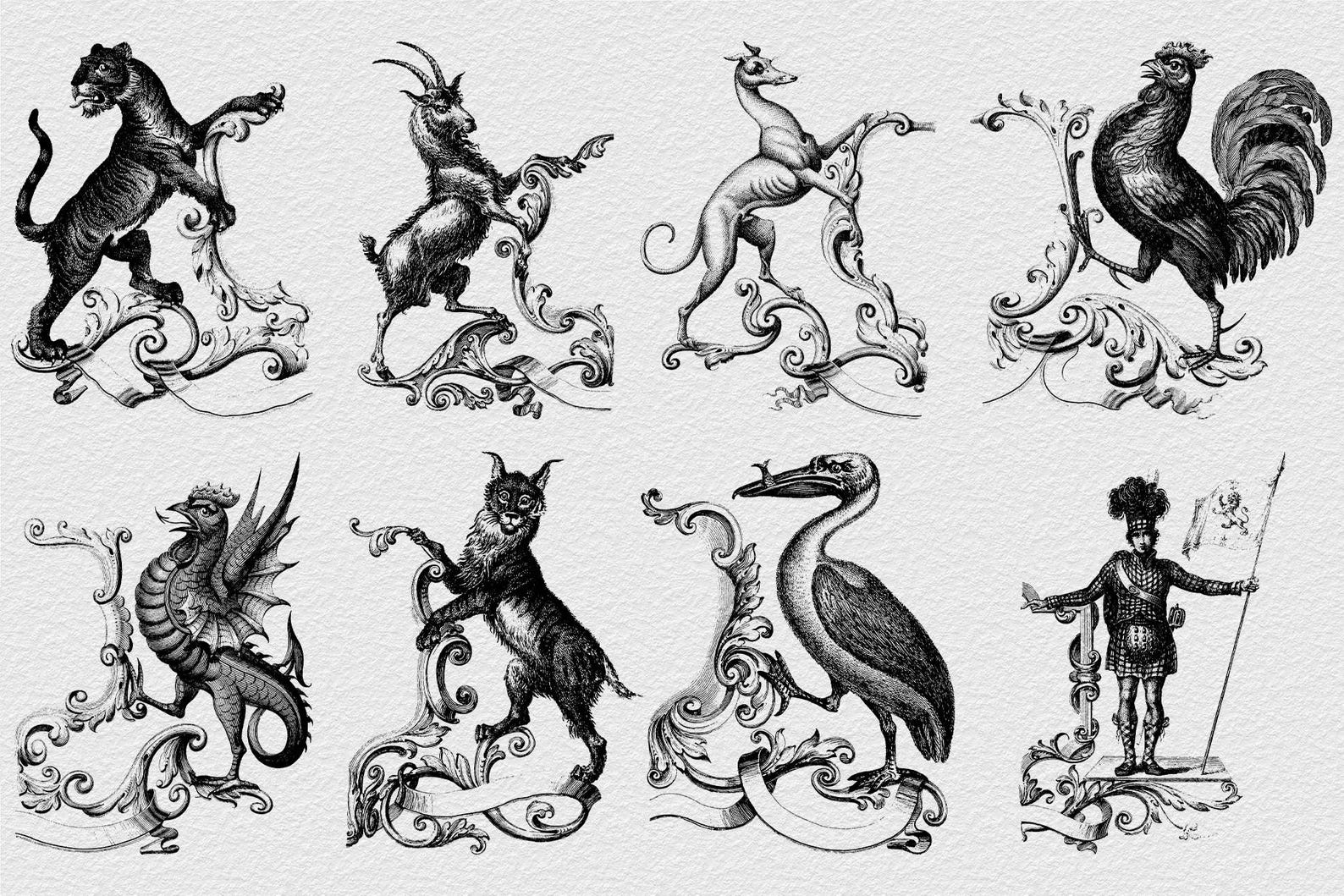 Vintage Heraldic Shield Illustrations, Crest Frame PNG/SVG Clipart ...