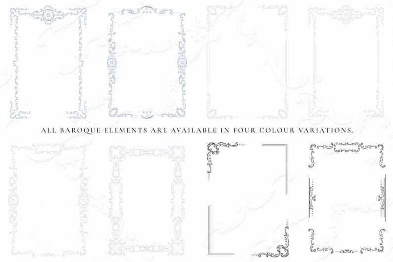 Baroque Border Templates, Ornate Frames and Corners, PNG and SVG ...