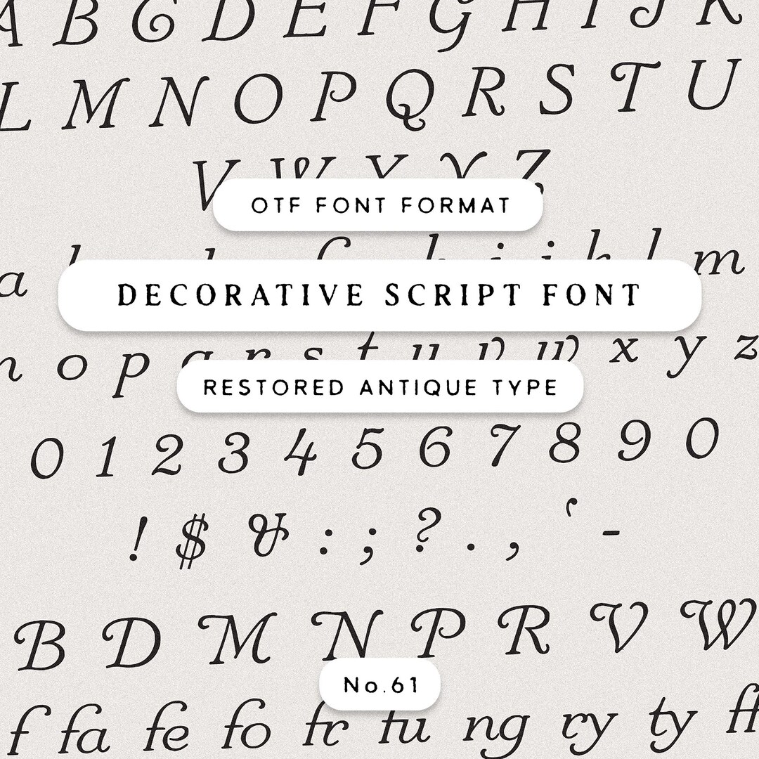 Decorative Antique Script Font, Installable OTF Font(digital Download ...