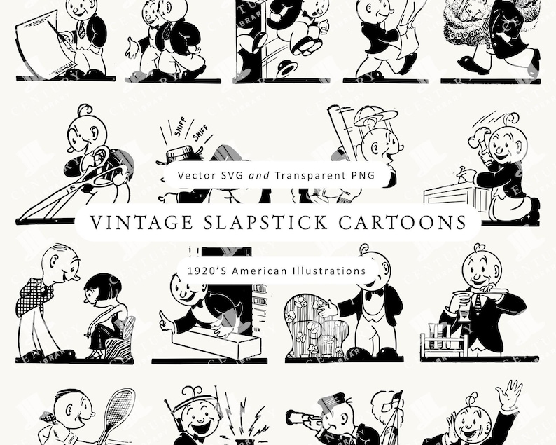 Retro Kids Clipart: Midcentury Cartoon PNG & SVG (digital Download) - Etsy