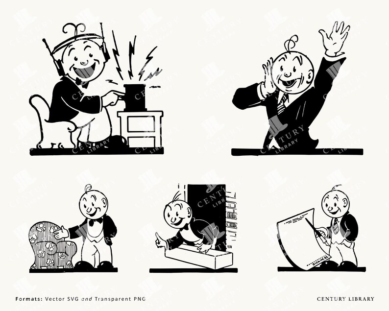 Retro Kids Clipart: Midcentury Cartoon PNG & SVG (digital Download) - Etsy