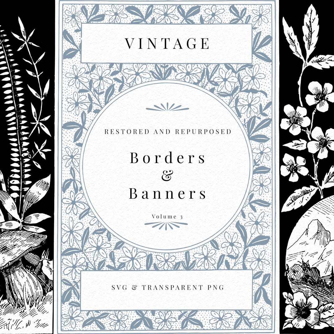 Vintage Banners and Borders, Ornate Illustrations, Vintage Design ...
