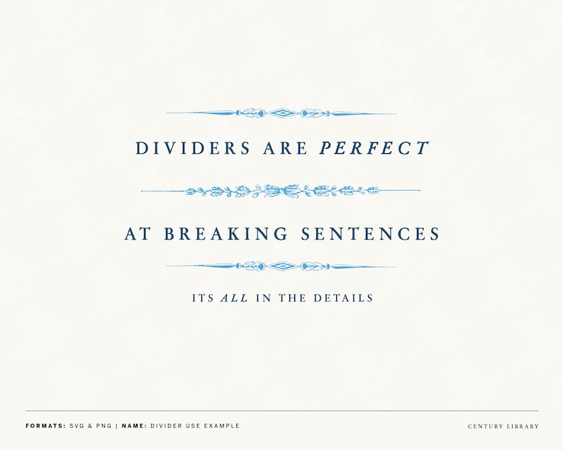 Vintage Text Dividers: 44 SVG & PNG Design Elements (digital Download ...