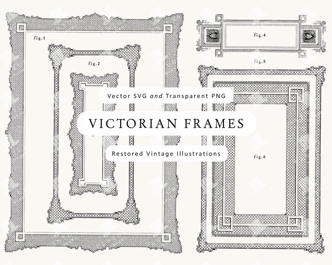 Vintage Ornamental Borders: Geometric Lattice Frames, PNG & SVG ...