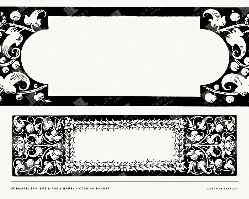 Vintage Victorian Banner / Header Illustrations - Vector Clip Art for ...