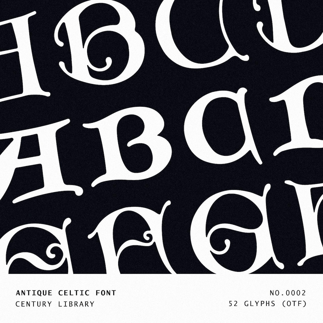 Medieval Celtic Serif Font – Restored 1800s Gothic Display Typeface ...