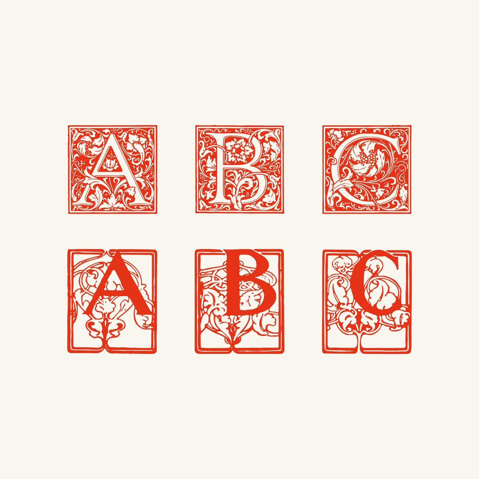 Victorian Ornamental Drop Cap Font – Restored 19th Century Decorative ...