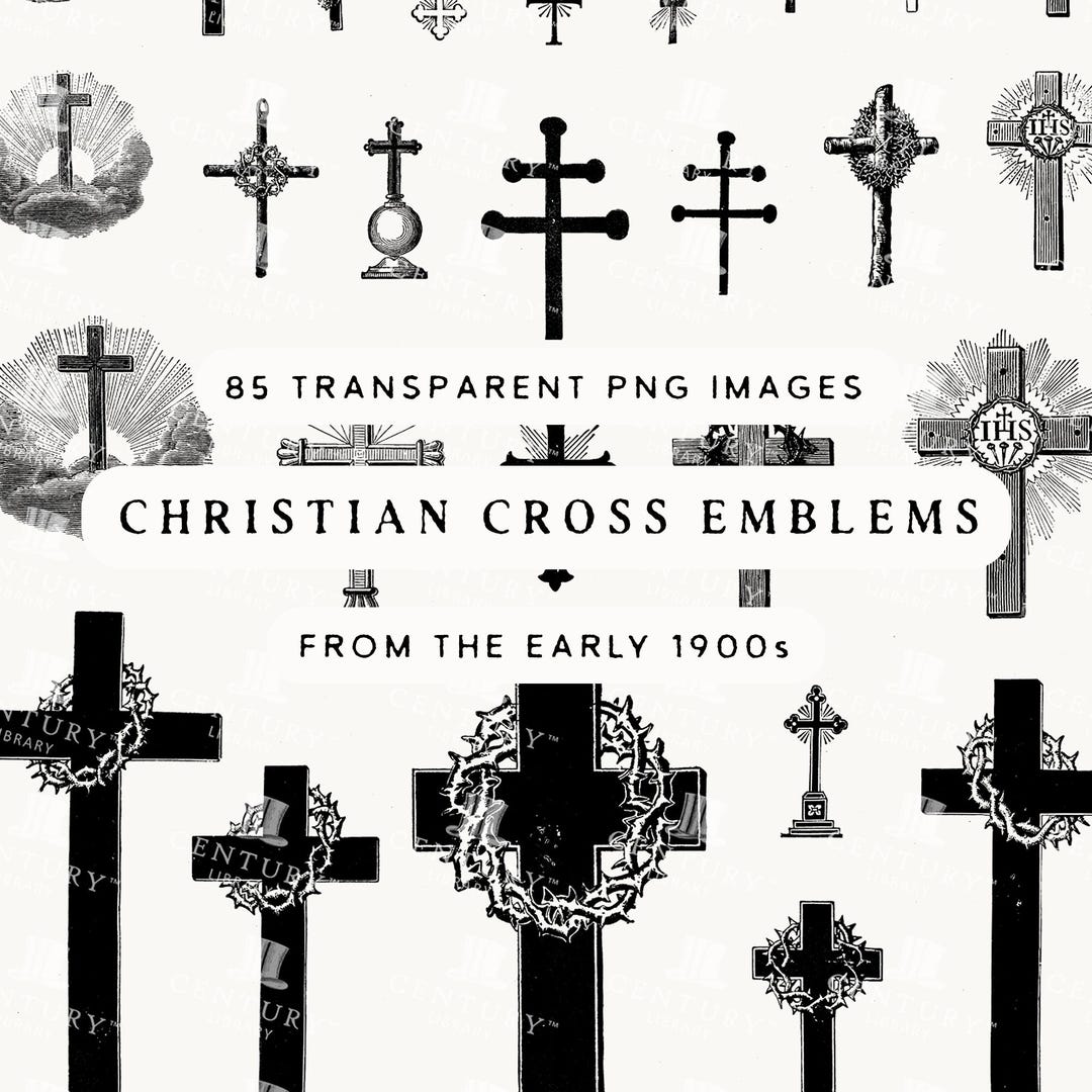 Vintage Christian Cross Emblems From the Early 1900s SVG and PNG ...