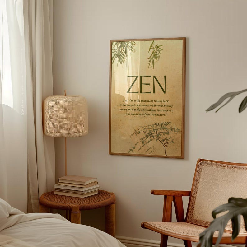Zen Poster Mit Definition Von Zen. Druckbare Digitale Wandkunst Mit Farbigem Hintergrund Im ...