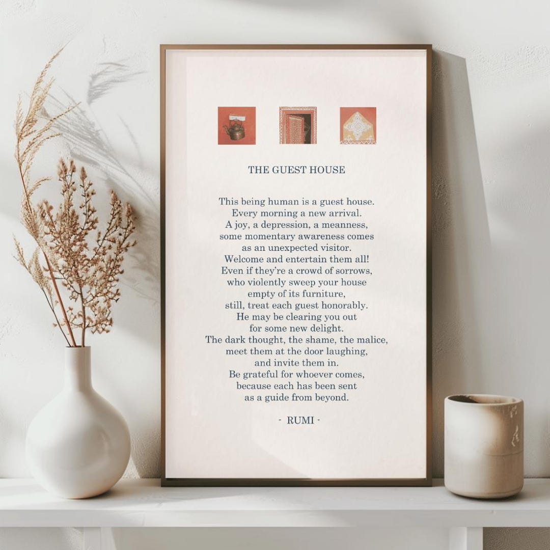 Rumi's Famous Poem as Spiritual Wall Art. A Profound Quote to Print ...