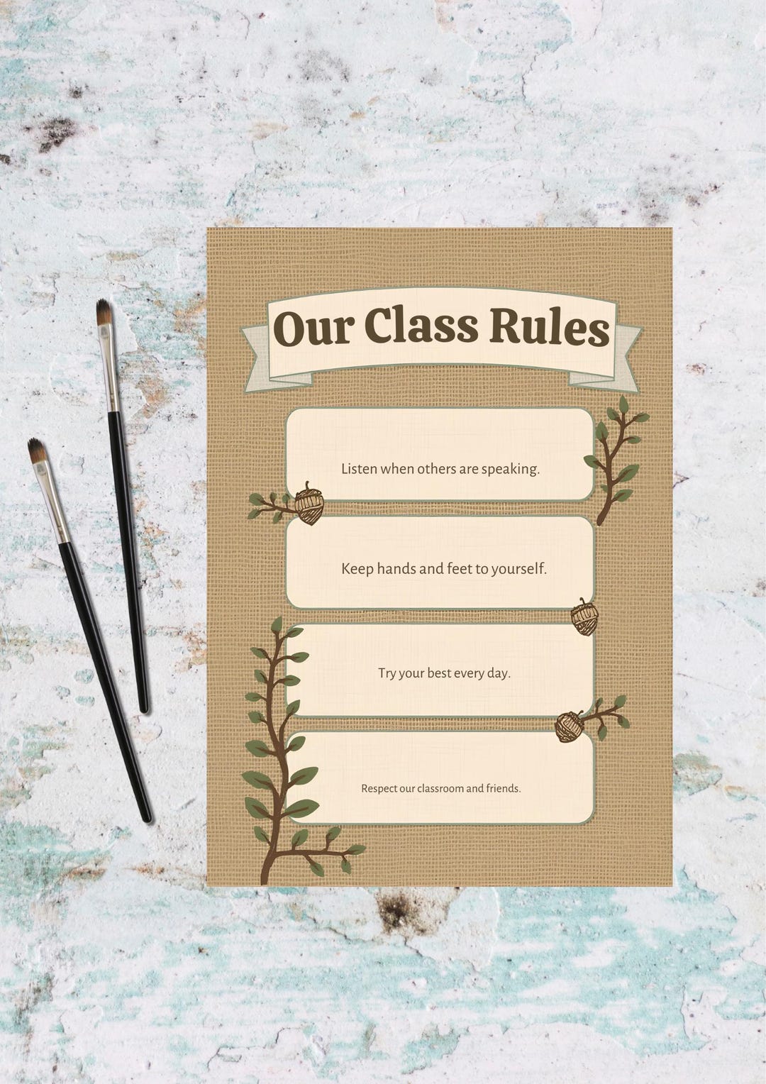 Class Rules Bilingual English and Welsh Editable Template - Etsy