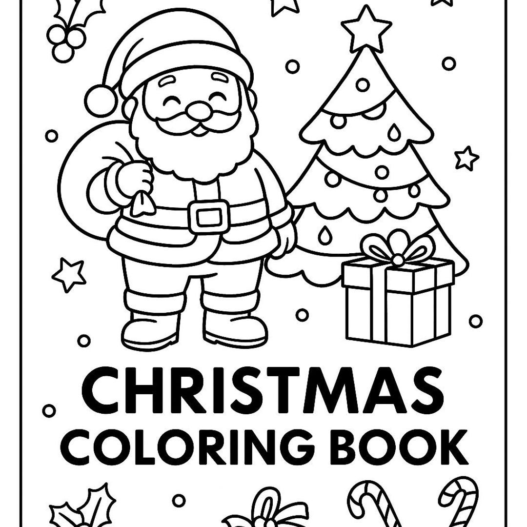 Christmas Coloring Book PDF • 9 Printable Pages • Kids Holiday Activity ...