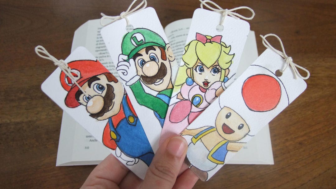 Hand-drawn Bookmarks | Super Mario | Nintendo Art - Etsy
