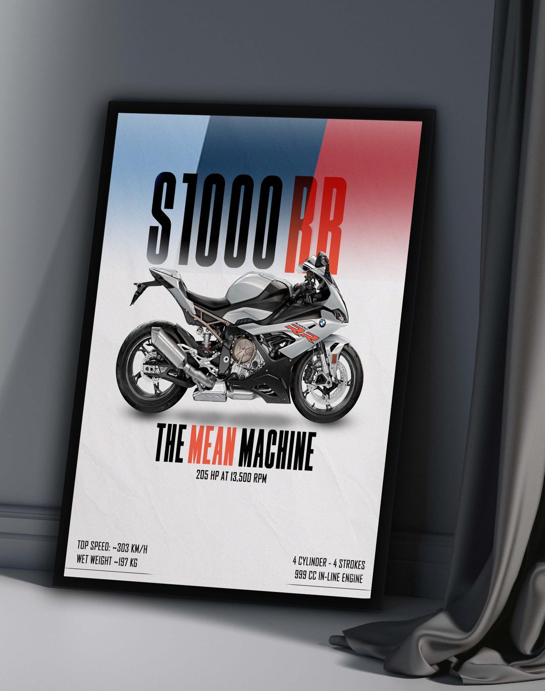 BMW S1000RR Poster | Superbike Wall Art | S1000 RR Digital Print - Etsy