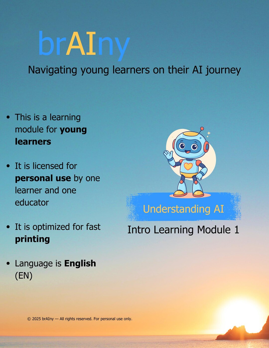 Student - Printable - Personal Use - Brainy Learning Module ...