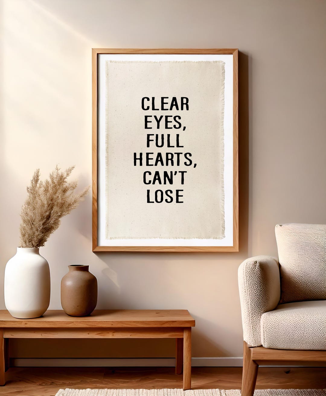 Clear Eyes Full Hearts Can’t Lose Banner, Inspirational Vintage Canvas ...