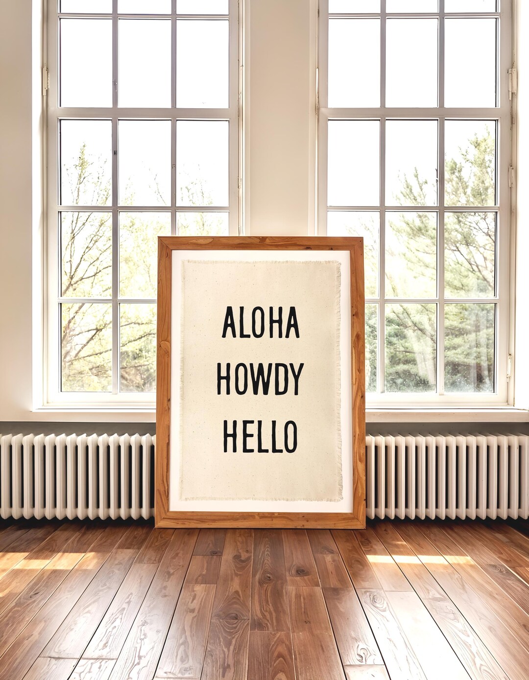 Aloha Howdy Hello Canvas Banner, Vintage Coastal Wall Decor - Etsy