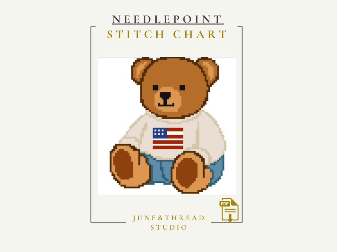 Teddy Bear Nursery Needlepoint Chart | Digital Pattern | PDF Download ...