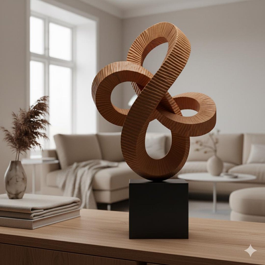 Hand-carved Wood Loop Sculpture – Modern Abstract Home Decor - Etsy