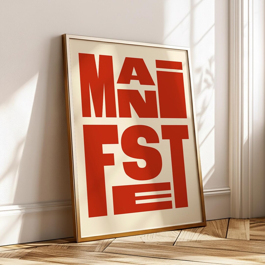 Manifest Typography Poster – Bold Modern Wall Art (digital Download) - Etsy